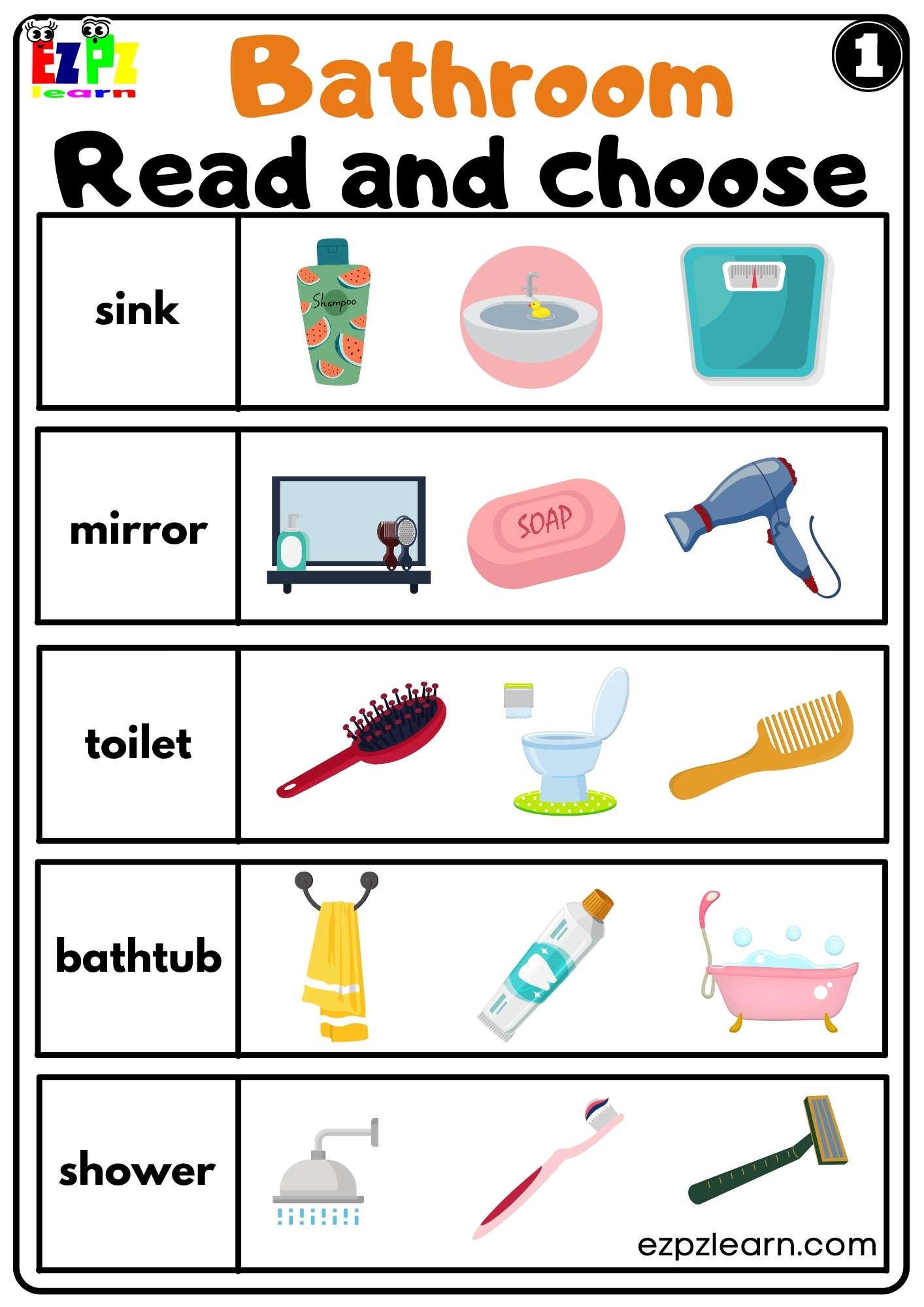 Bathroom - Ezpzlearn.com